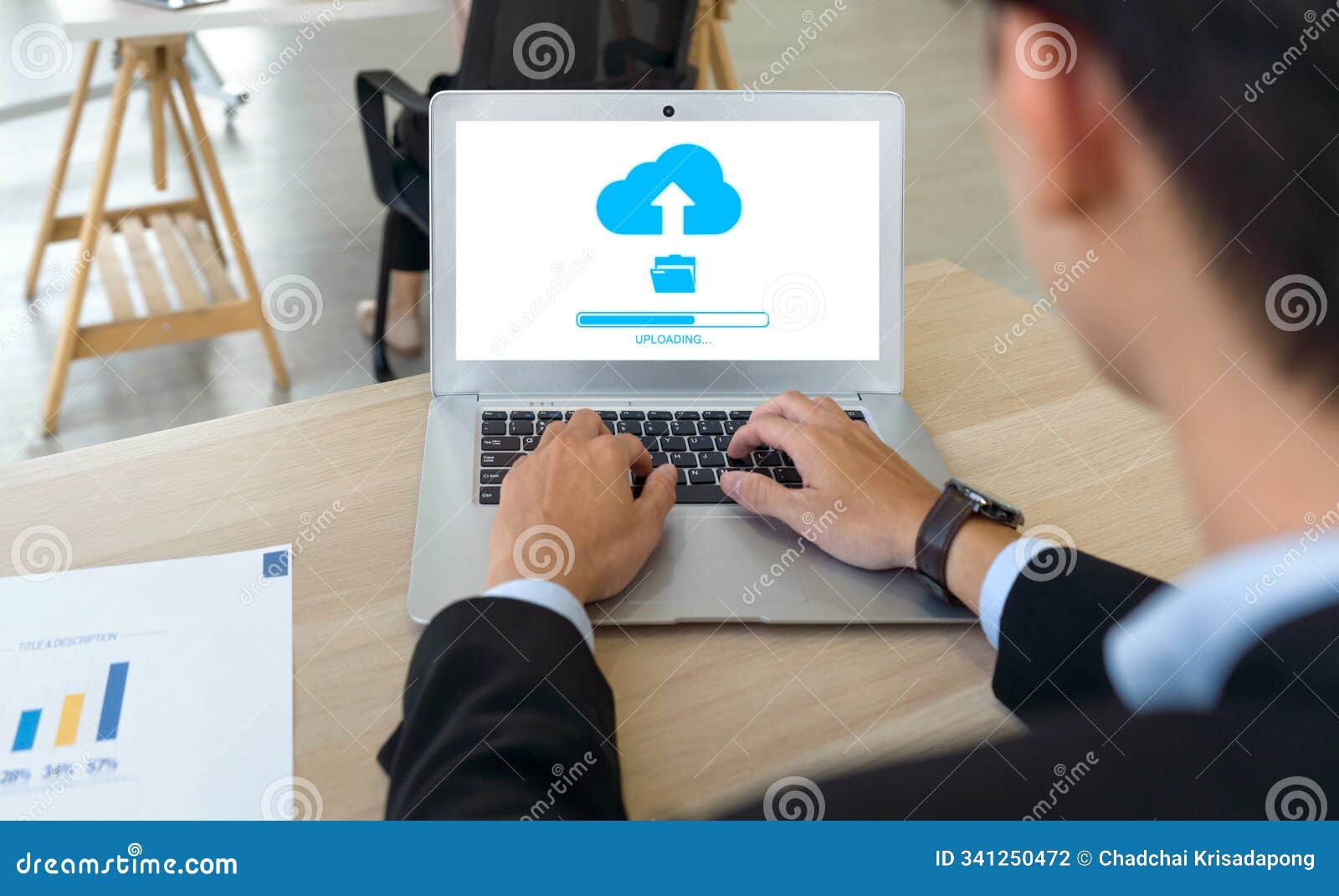 Data Storage, Networking and Internet Service Concept. Back View of ...