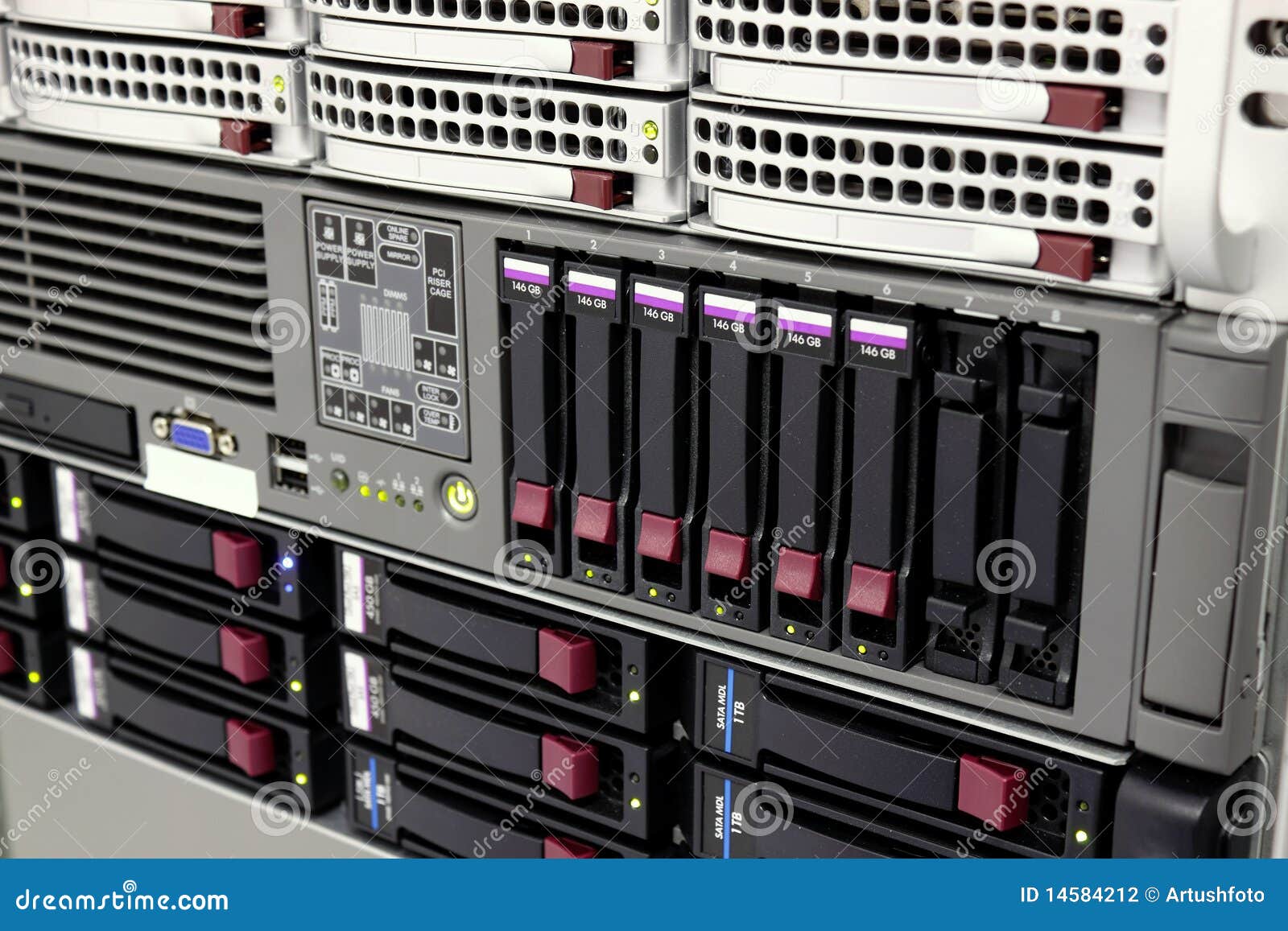 Data Storage Rack with Hard Drives Stock Photo - Image of drive ...