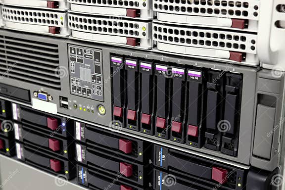 Data Storage Rack with Hard Drives Stock Photo - Image of drive ...