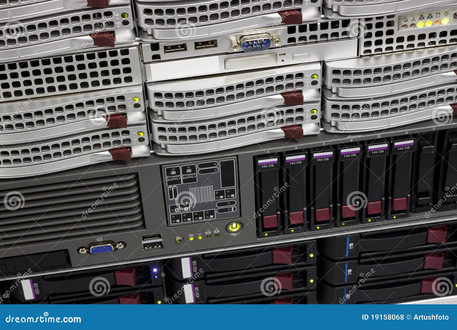 Data Storage Rack with Hard Drives Stock Photo - Image of cisco, backup ...