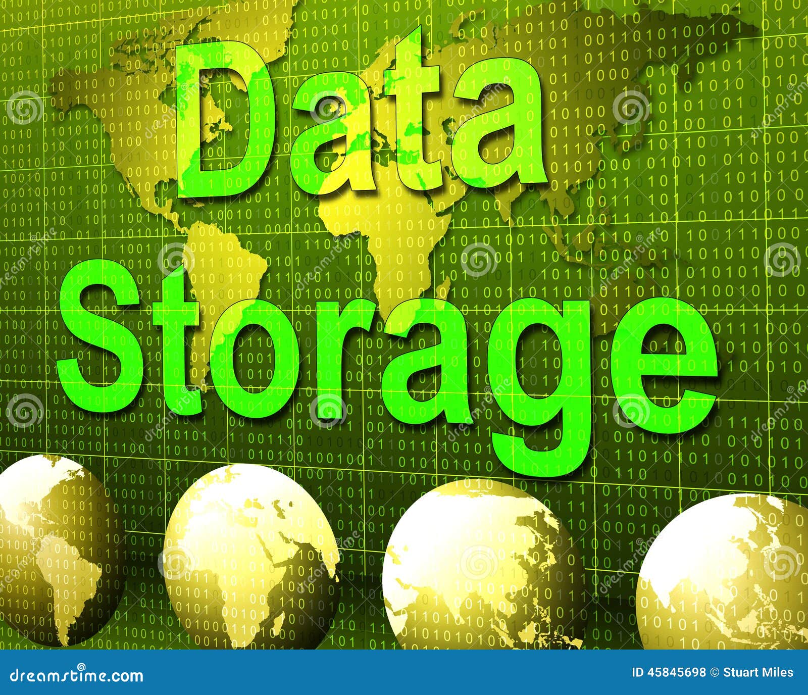 Data Storage Represents Hard Drive and Archive Stock Illustration ...