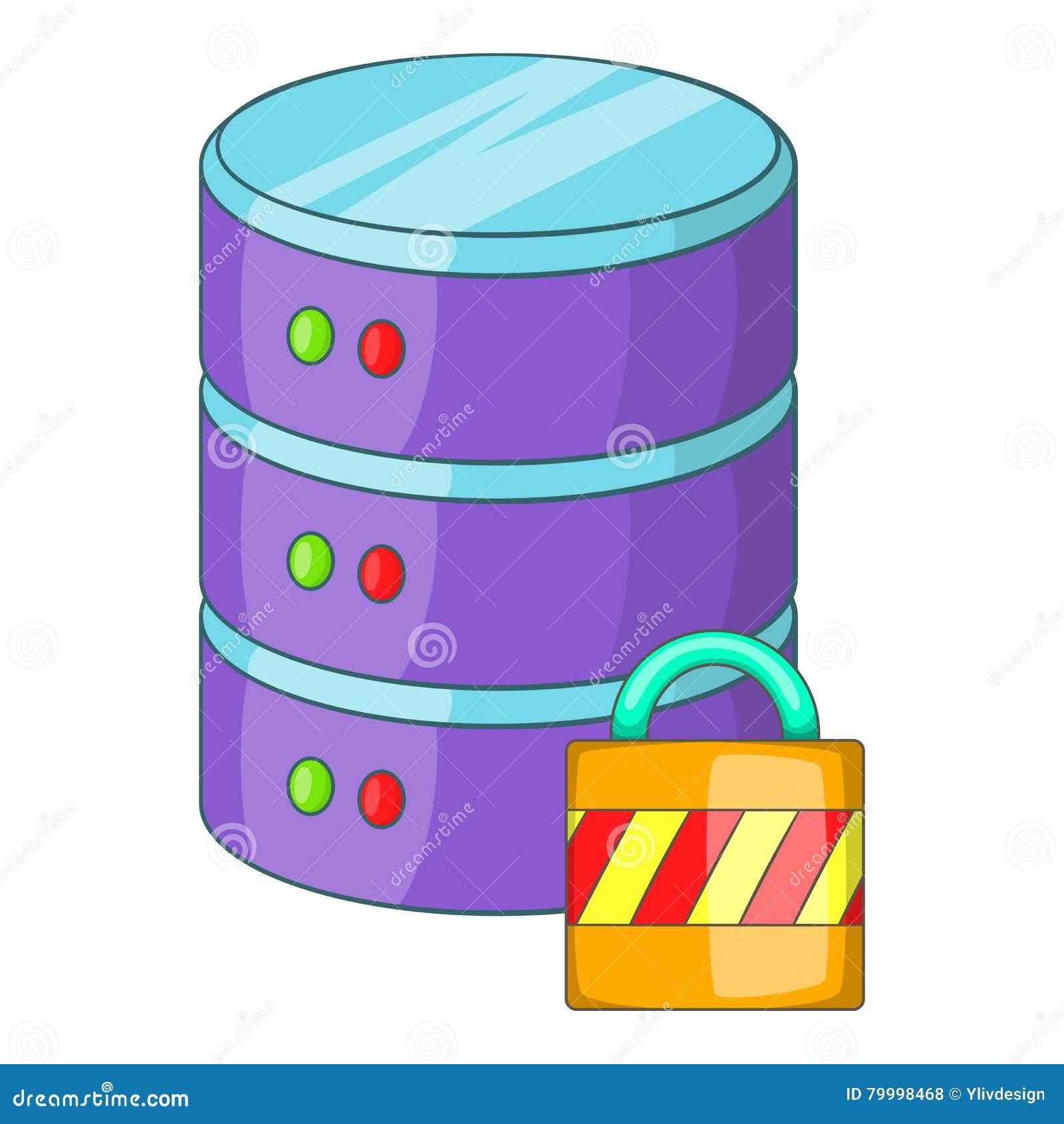 Data Storage Security Icon, Cartoon Style Stock Vector - Illustration ...
