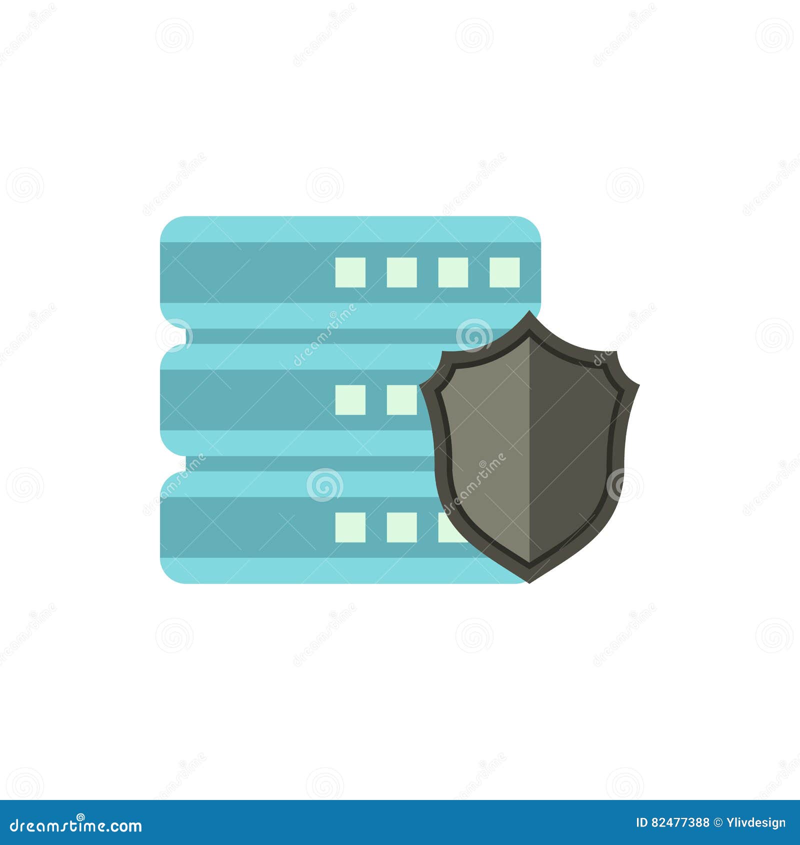Data Storage Security Icon, Flat Style Stock Vector - Illustration of ...