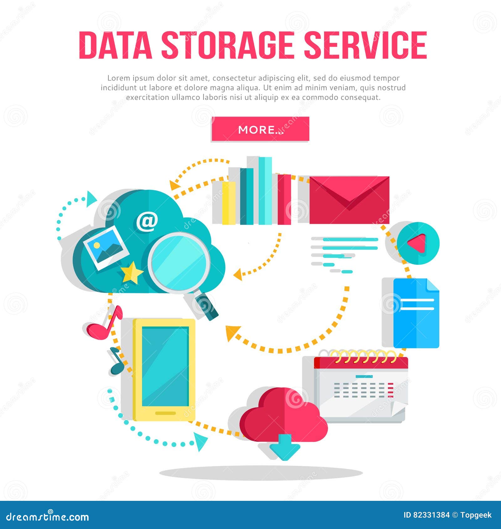 Data Storage Service Banner Stock Vector - Illustration of device ...