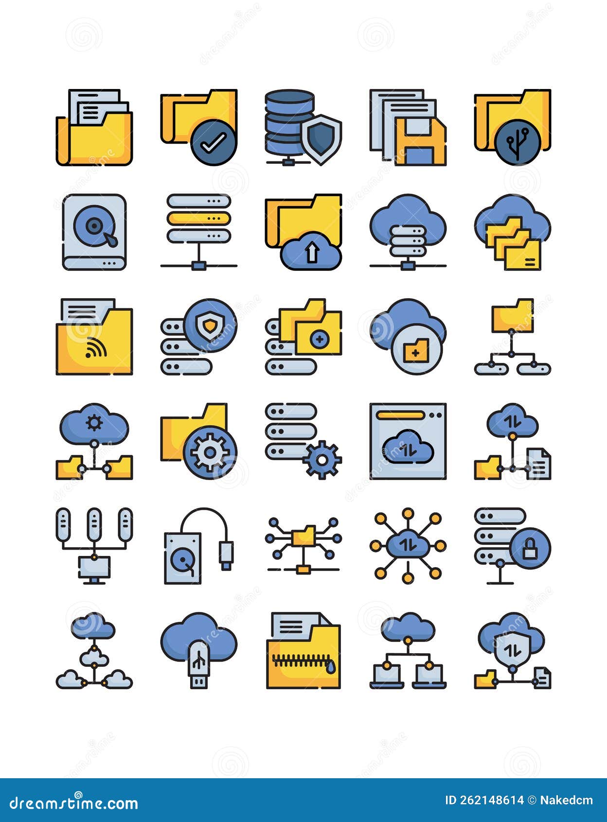 Data Storage Technology Filled Outline Icon Pack Stock Vector ...