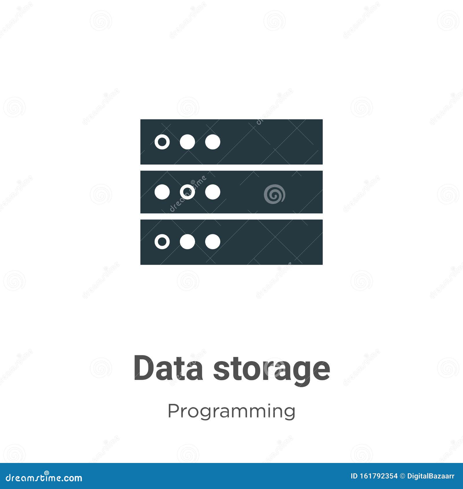 Data Storage Vector Icon on White Background. Flat Vector Data Storage ...