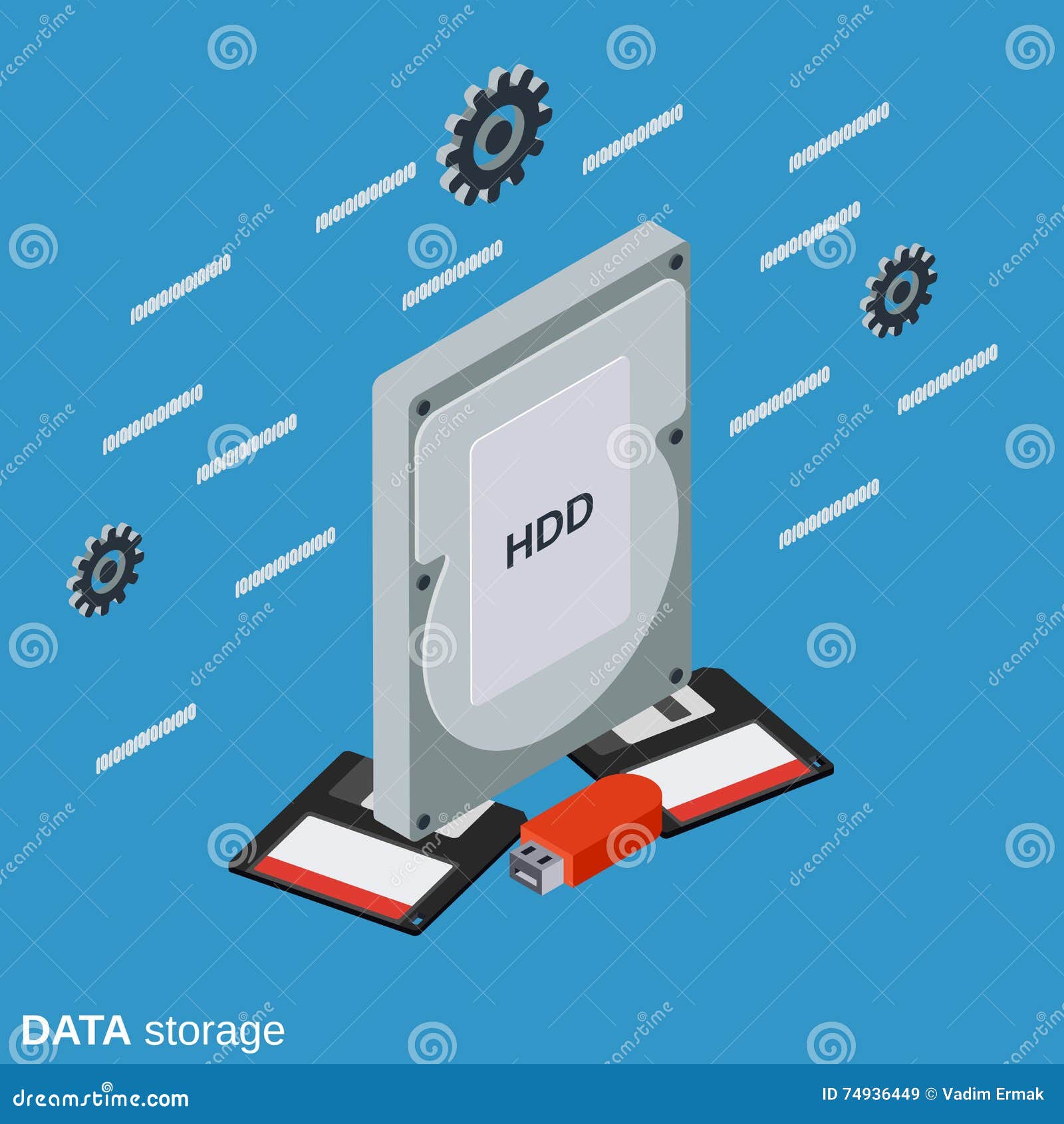 Data Storage Vector Illustration Stock Vector - Illustration of drive ...