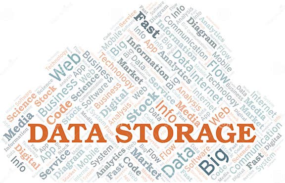 Data Storage Vector Word Cloud, Made with Text only. Stock Illustration ...