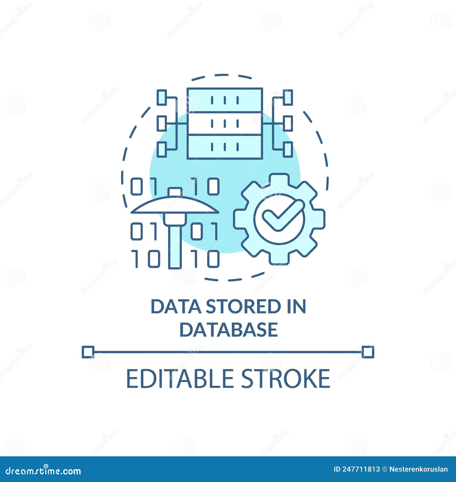 Data Stored In Database Turquoise Concept Icon Stock Vector Illustration Of Abstract Mining