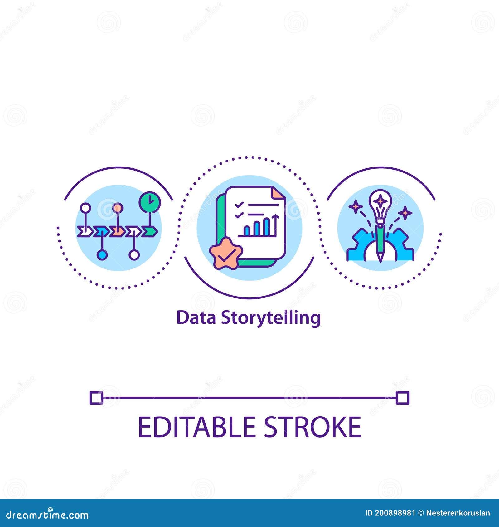 Storytelling Concept. Chart With Keywords And Icons On Gray Background ... Storytelling Concept. Chart With Keywords And Icons On Gray Background ...