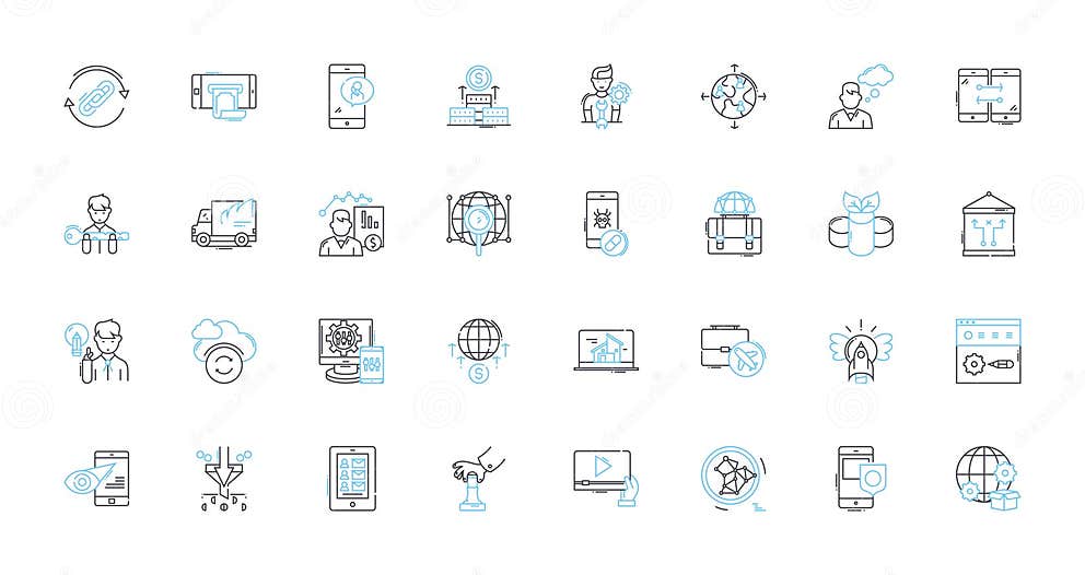 Data Strategy Linear Icons Set. Analytics, Governance, Integration ...