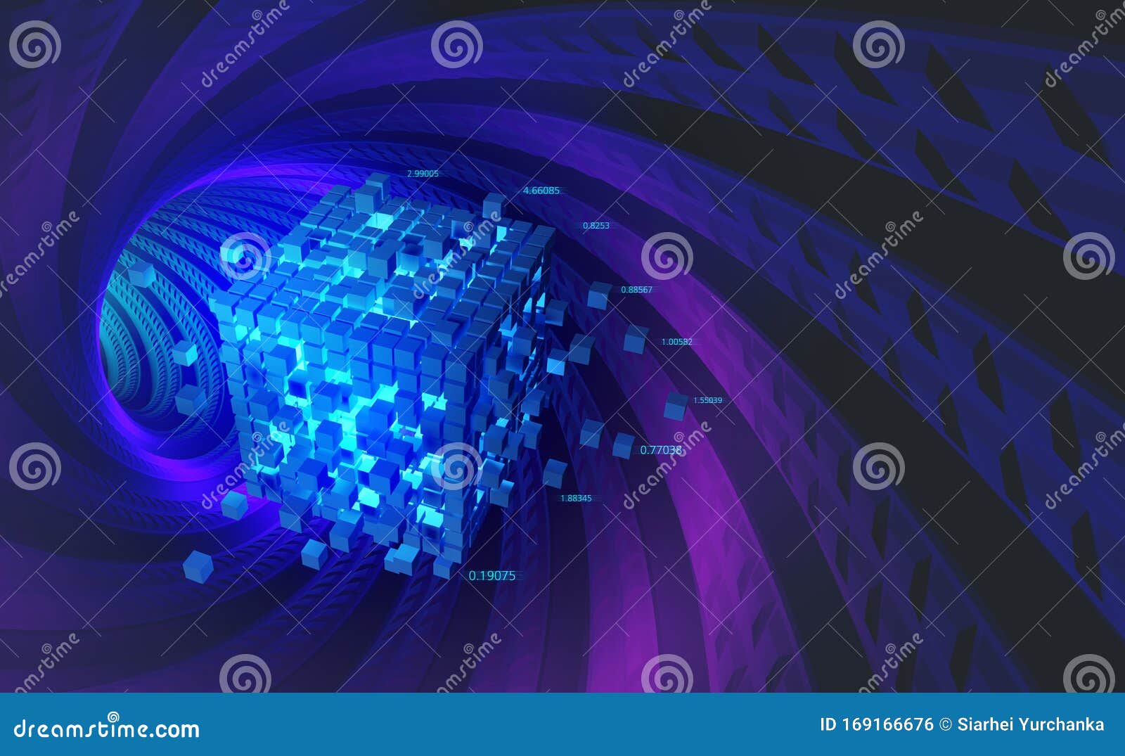 Data stream. Digital world stock illustration. Illustration of cyber ...