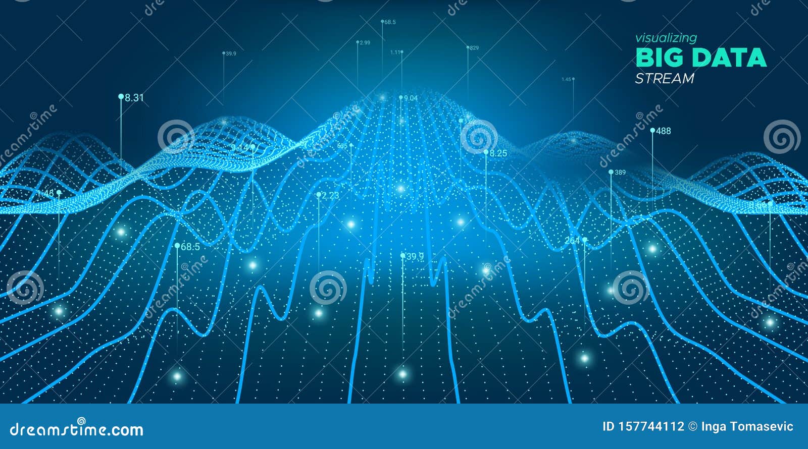 Data Stream. Fluid Statistic Information Stock Vector - Illustration of ...