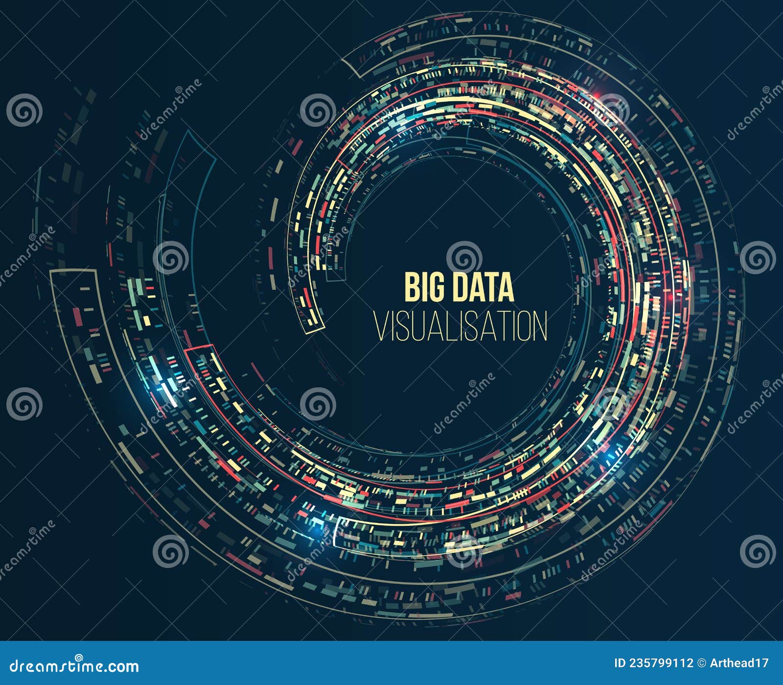 Data Stream In The Form Of An Array Of Circles And Binary Code Vector Database Background Big