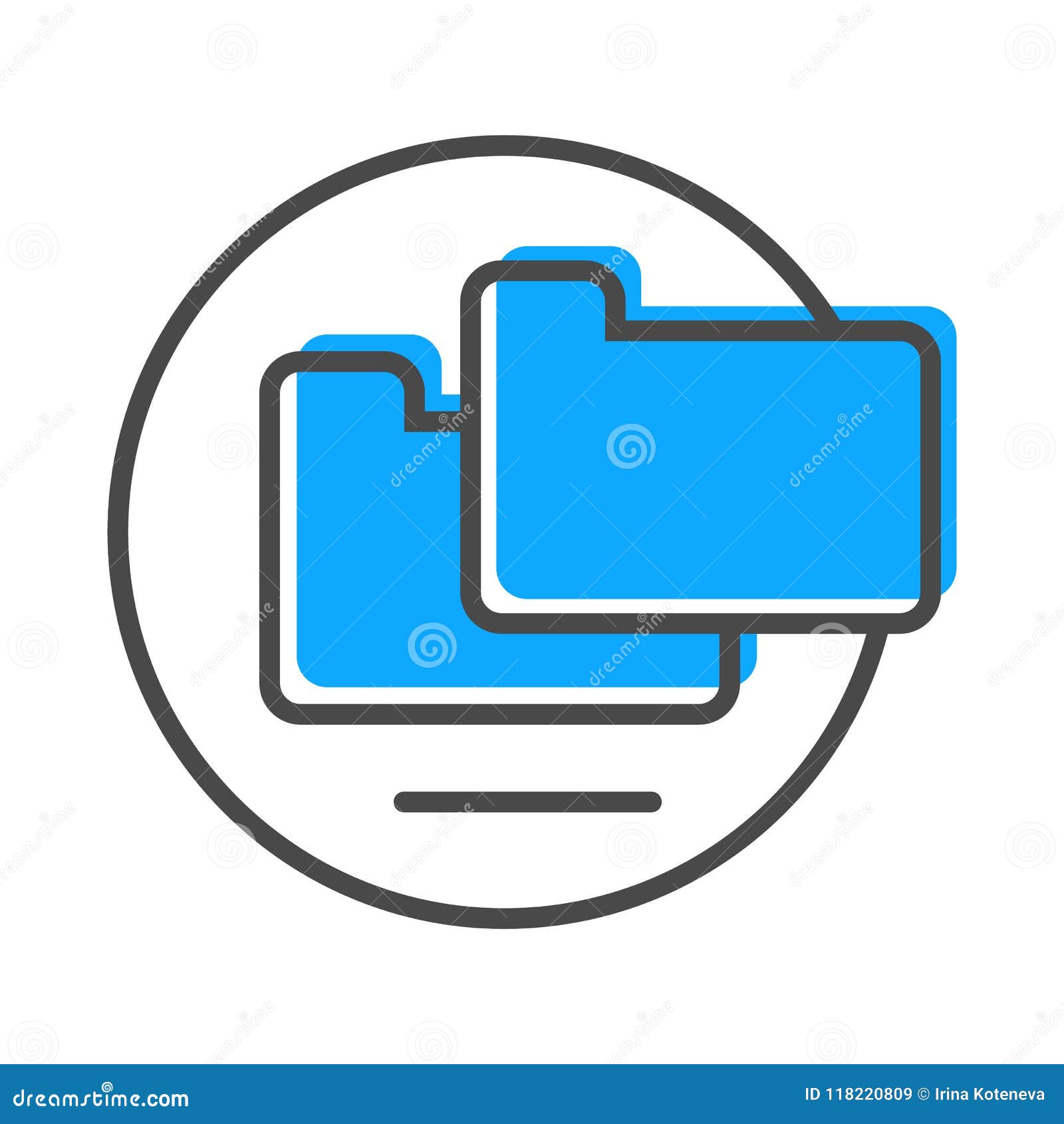 Data Stream Icon with Folder Sign Stock Illustration - Illustration of ...