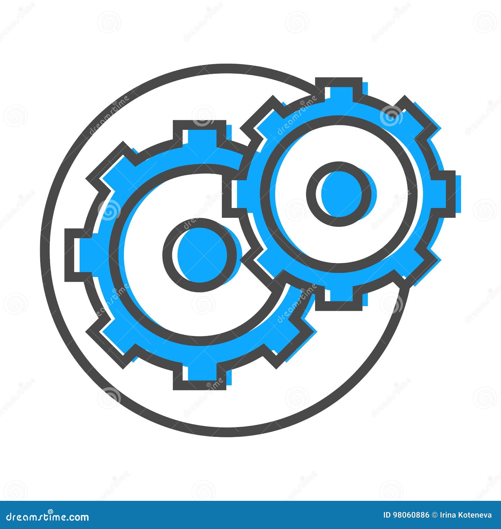 Data Stream Icon with Gear Sign Stock Vector - Illustration of info ...