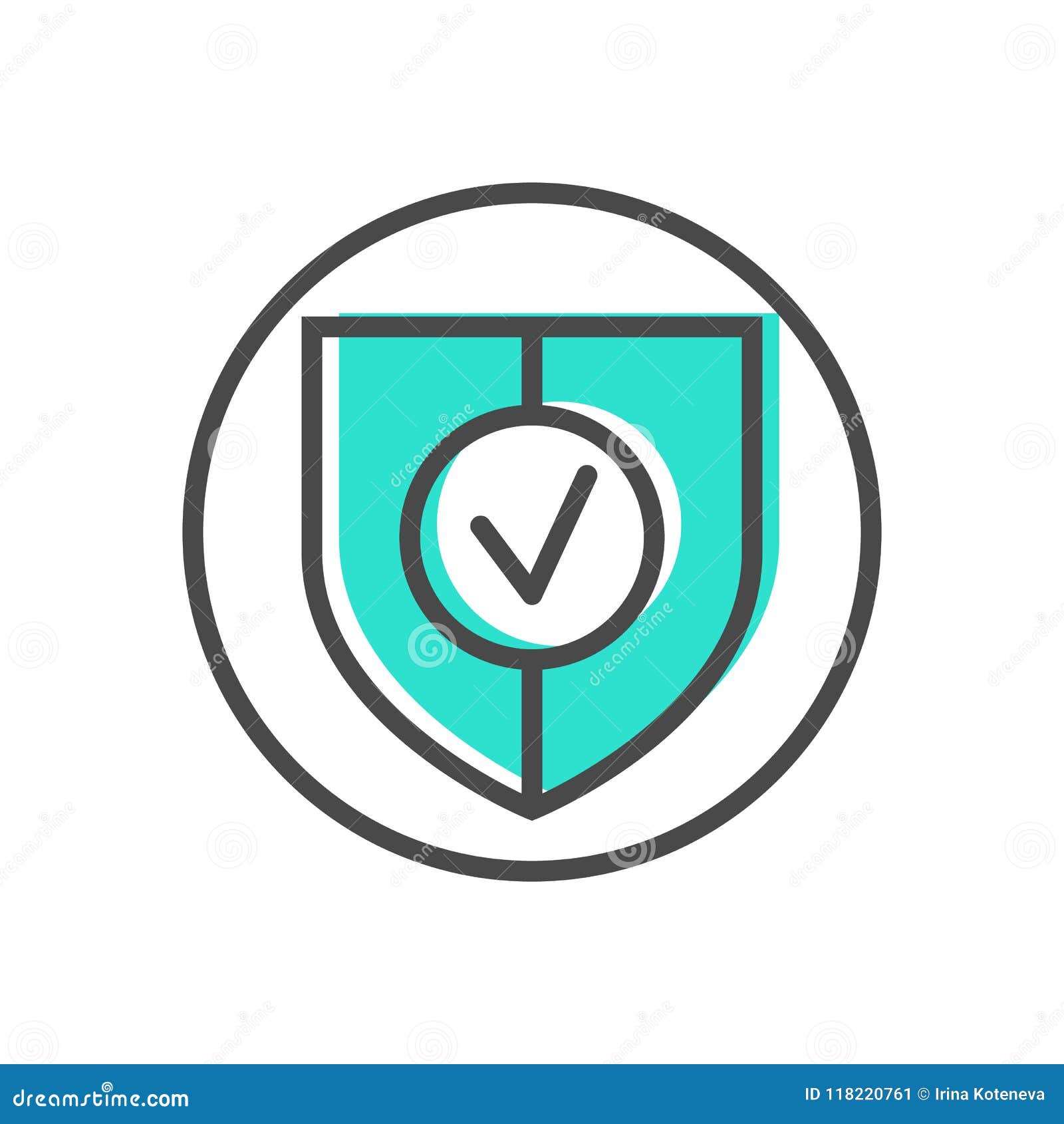 Data Stream Icon with Shield Sign Stock Illustration - Illustration of ...