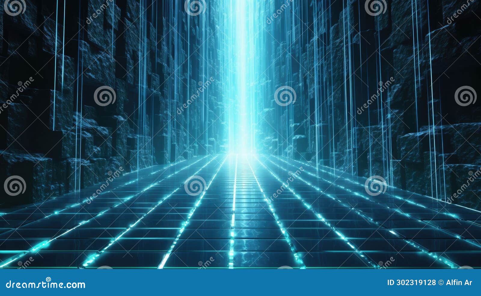Datafall, a Binary Waterfall in the Digital Age Stock Illustration ...