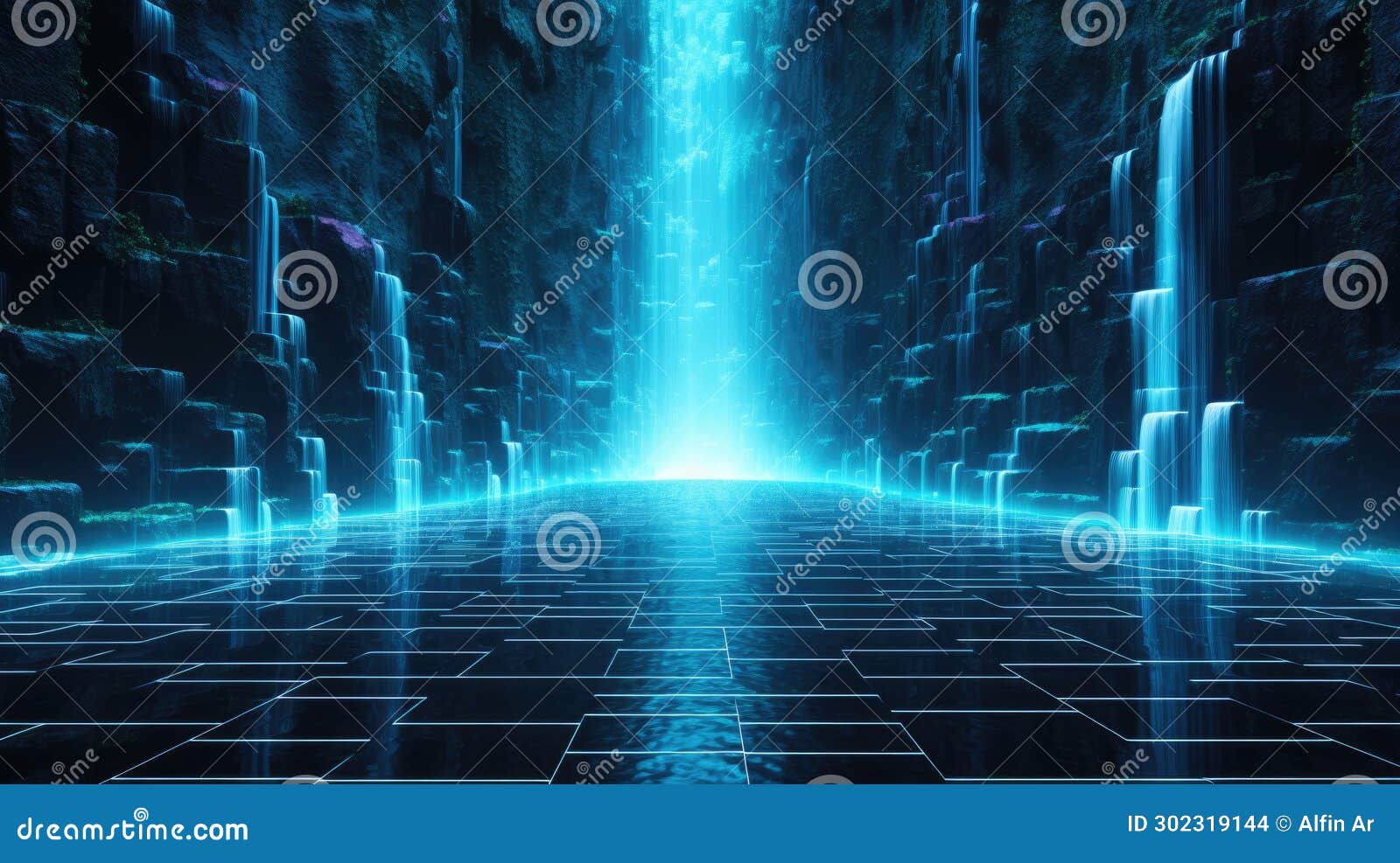 Datafall, a Binary Waterfall in the Digital Age Stock Photo - Image of ...