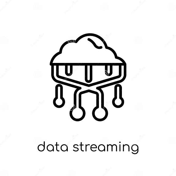 Data Streaming Icon. Trendy Modern Flat Linear Vector Data Streaming ...