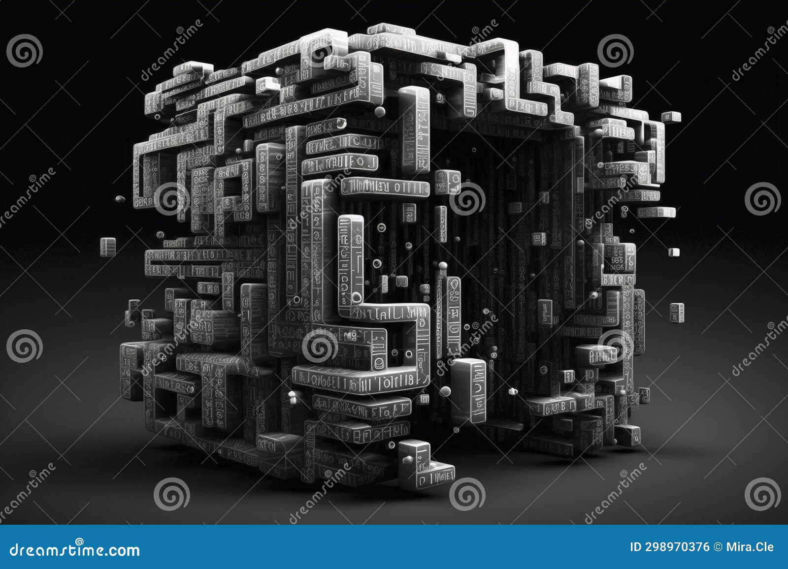 Data Structure Concept, Created with Generative AI Stock Illustration ...