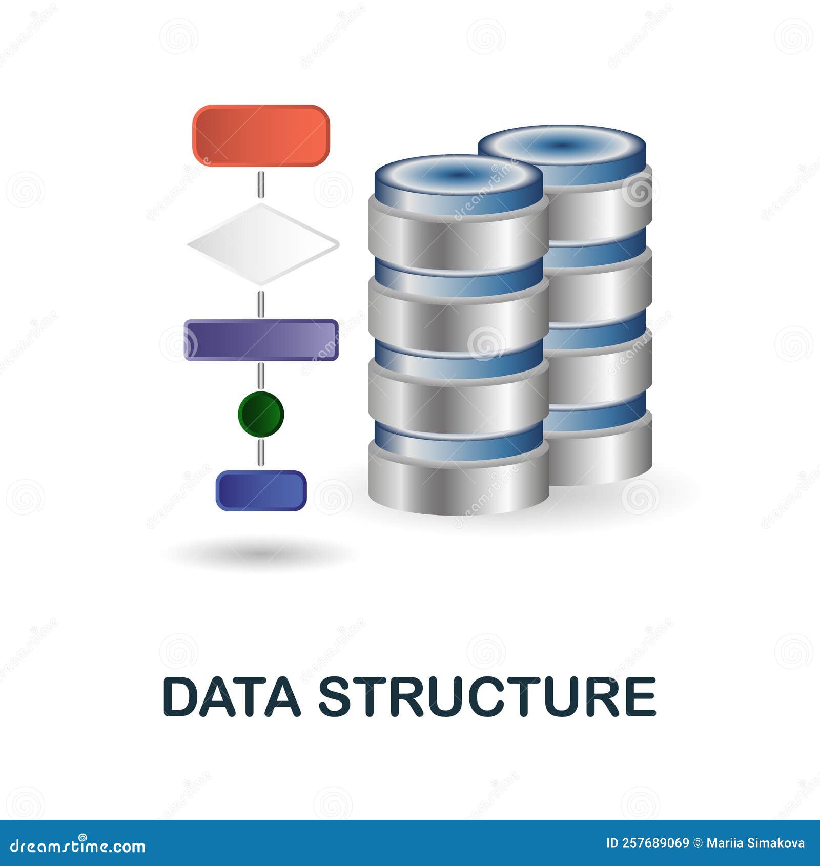 Data Structure Icon. 3d Illustration from Data Science Collection ... Data Structure Icon. 3d Illustration from Data Science Collection ...