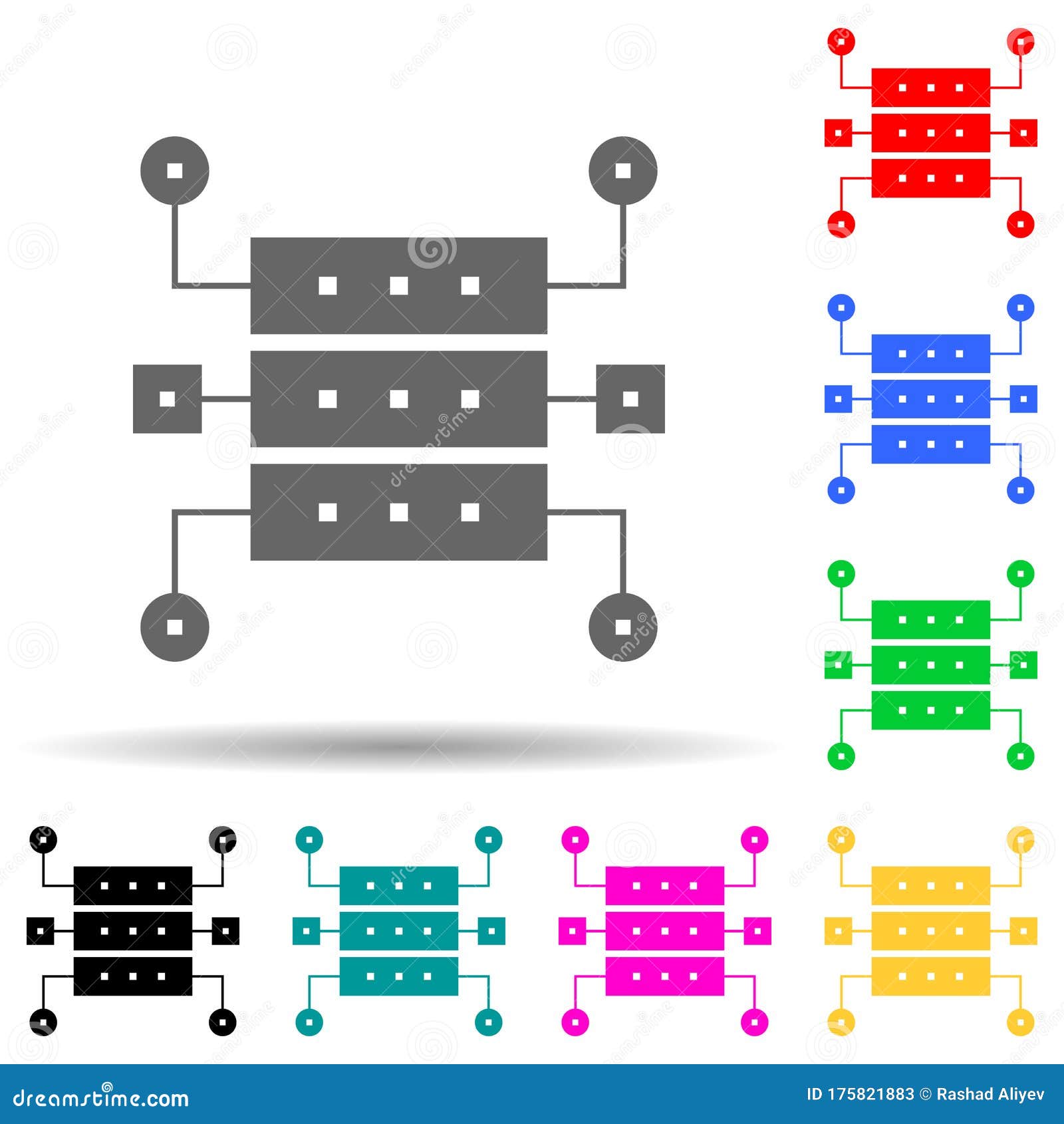 Data Structure Multi Color Style Icon. Simple Glyph, Flat Vector of Web ...