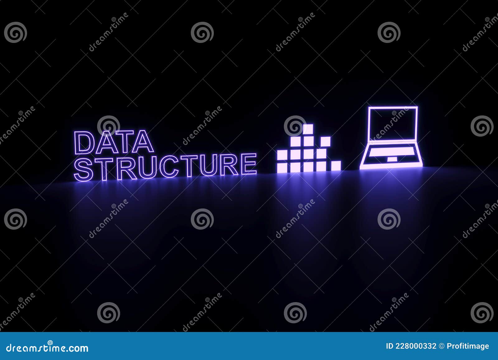 DATA STRUCTURE Neon Concept Self Illumination Background 3D Royalty-Free Cartoon | CartoonDealer ...