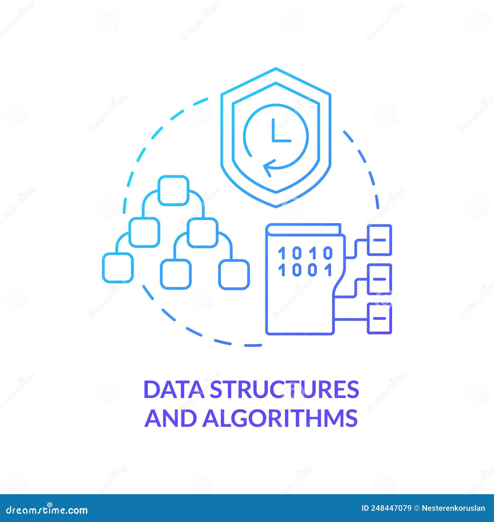 Data Structures and Algorithms Blue Gradient Concept Icon Stock Vector ...