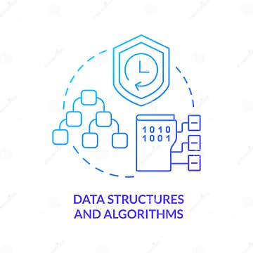 Data Structures and Algorithms Blue Gradient Concept Icon Stock Vector ...