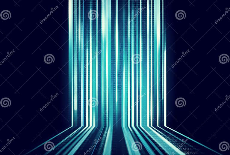 Data at Superspeed. Cropped View of a Data Stream Against a Black ...