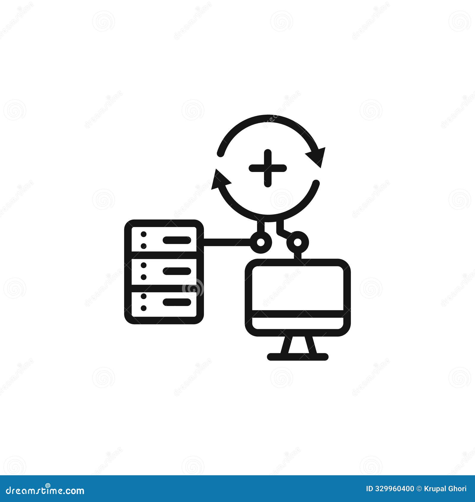 Data Sync Icon Logo Sign Vector Outline Stock Illustration ...