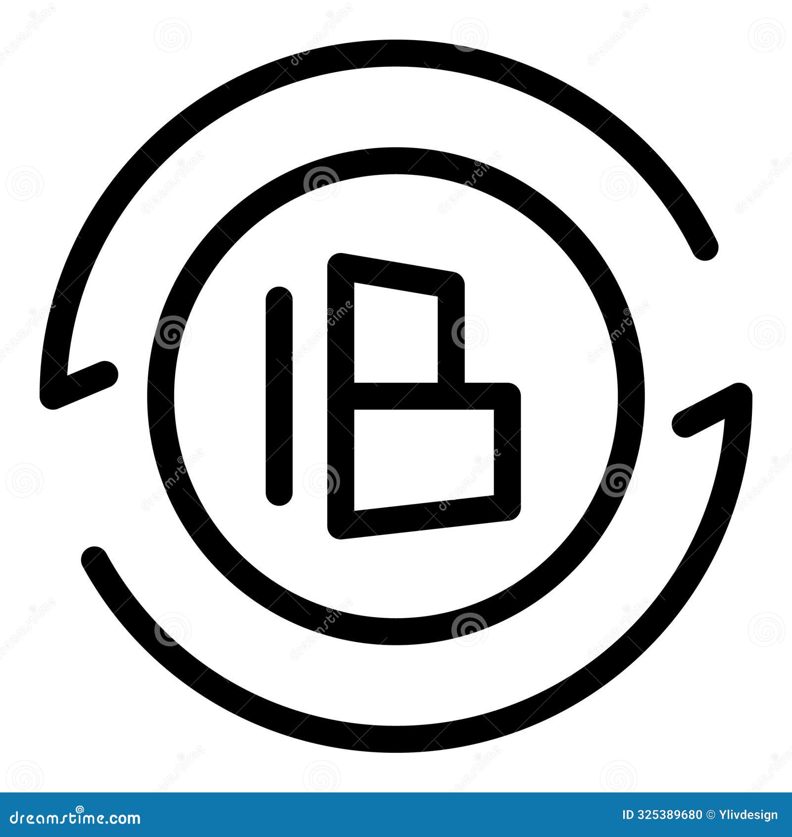 Data Synchronisation Icon Depicting Data Transferring in Loop Stock ...