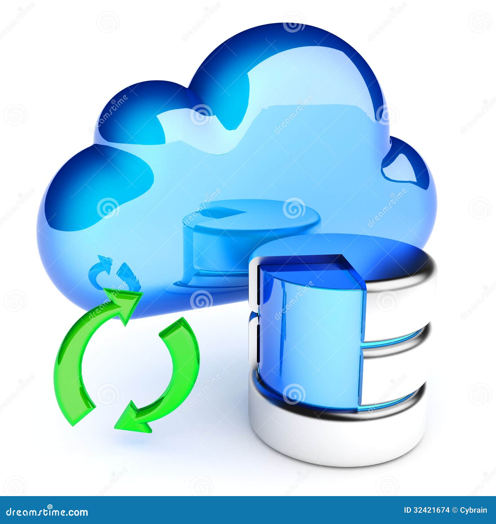 Data Synchronization With The Cloud Storage Stock Illustration