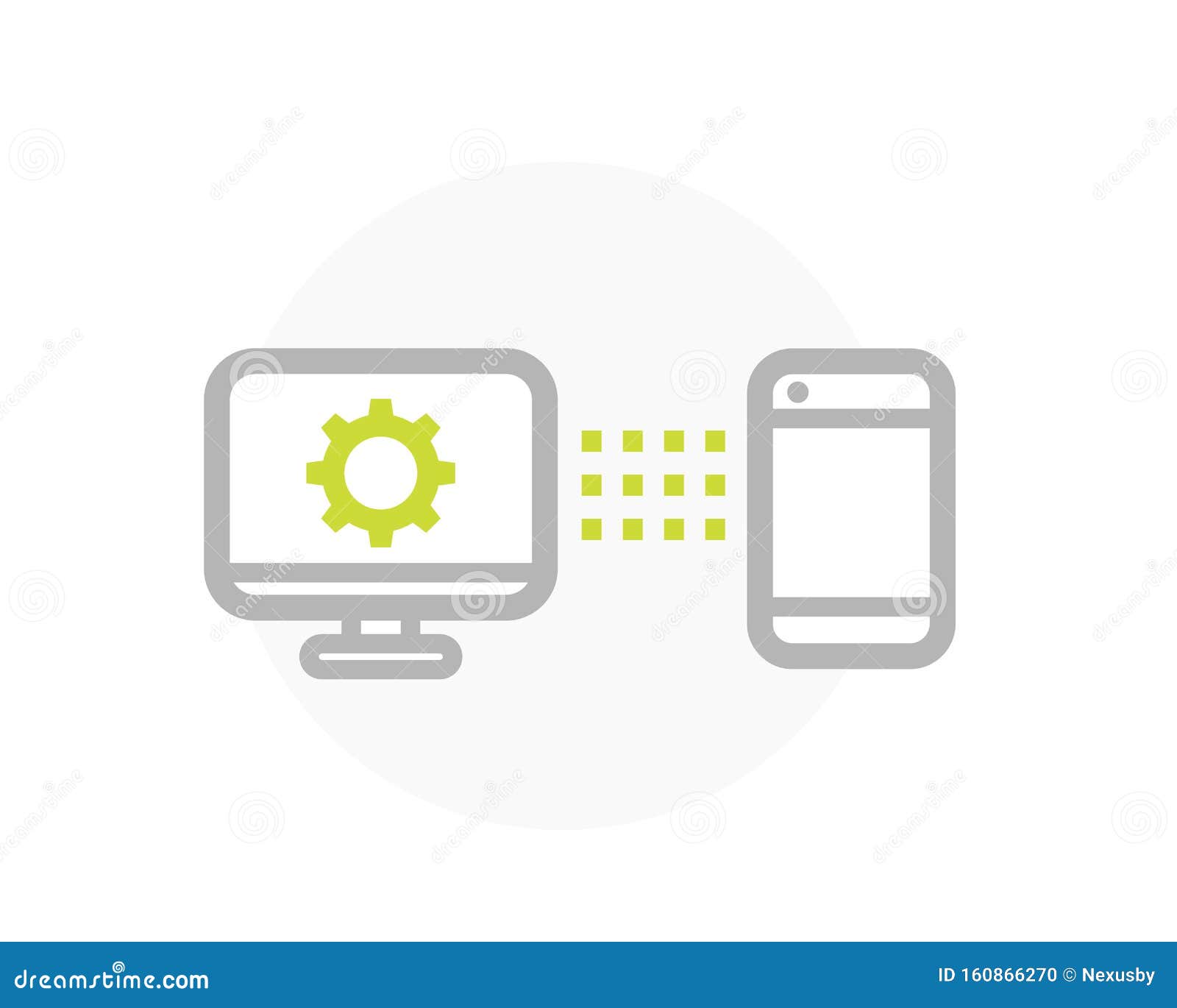 Data Synchronization Between Computer And Smartphone Stock Vector Illustration Of Synchronize