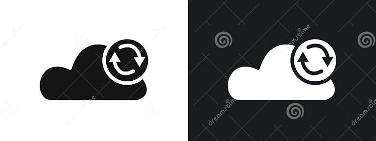Data Synchronization Icon Linear Graphics Set Vector in Black Stock ...