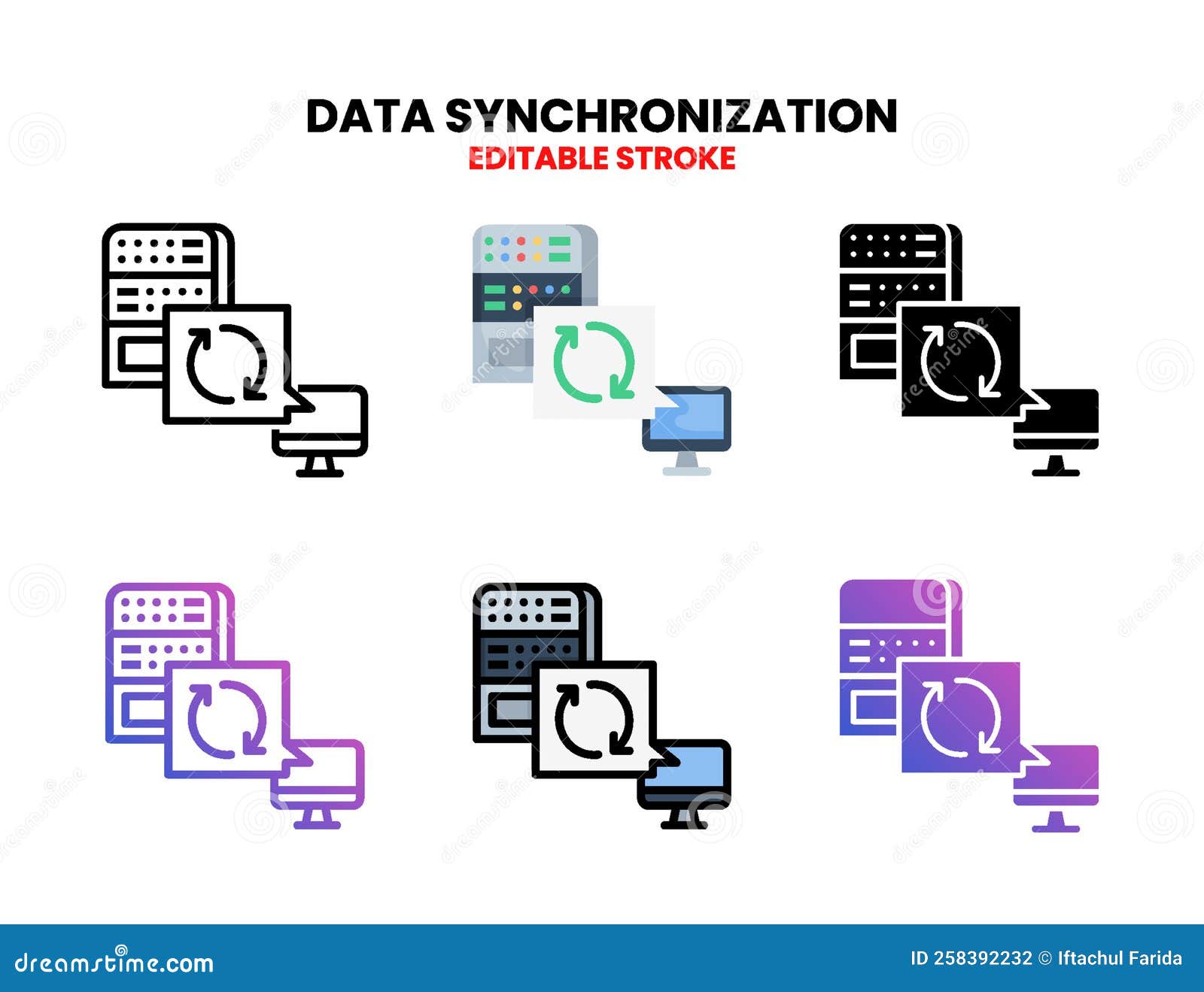 Data Synchronization Icon Set with Different Style Stock Vector ...