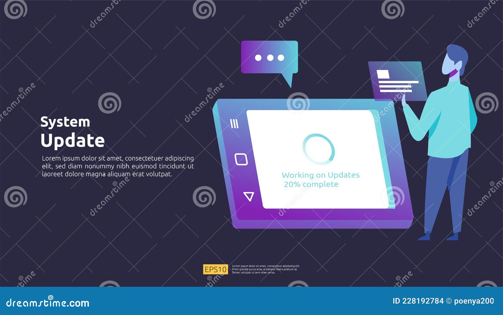 Data Synchronize Process And Installation Program Update Progress Concept Of Operation System