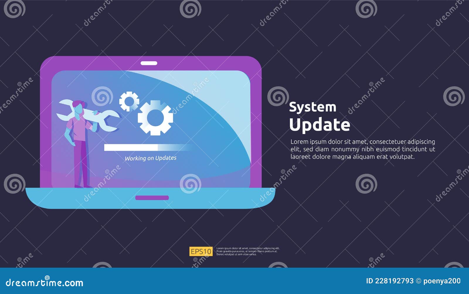 Data Synchronize Process And Installation Program Update Progress Concept Of Operation System