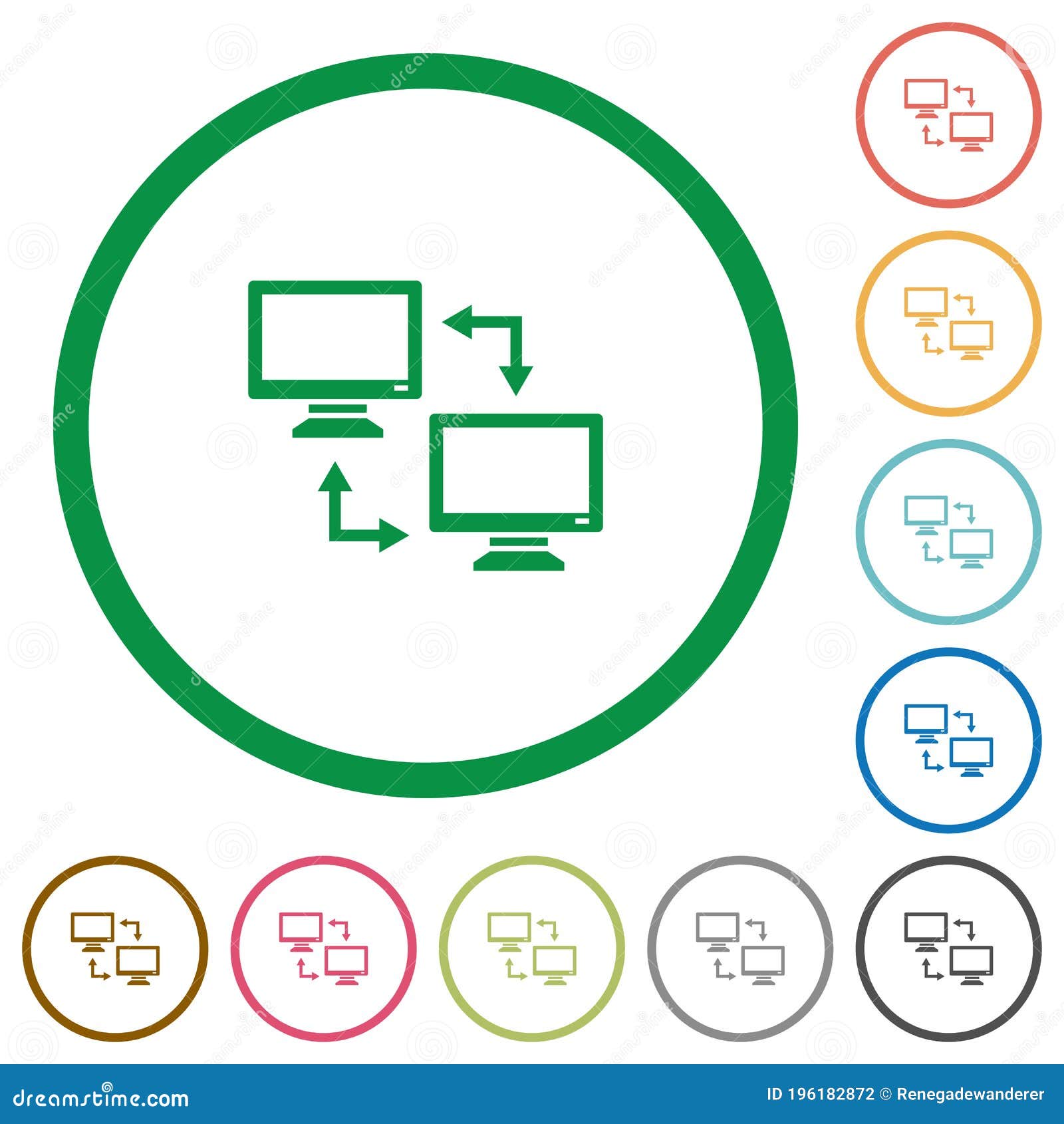 Data Syncronization Icons With Shadows And Outlines Cartoon Vector | CartoonDealer.com #198643453