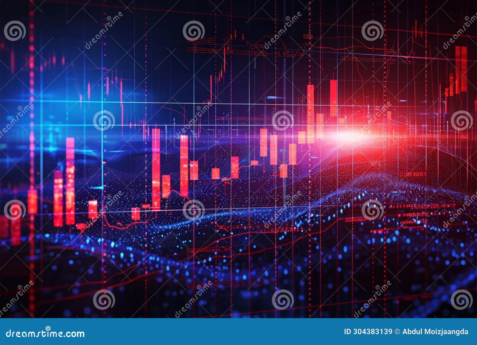 Data Synergy a Fusion of Abstract Elements, Including Stock Chart and ...
