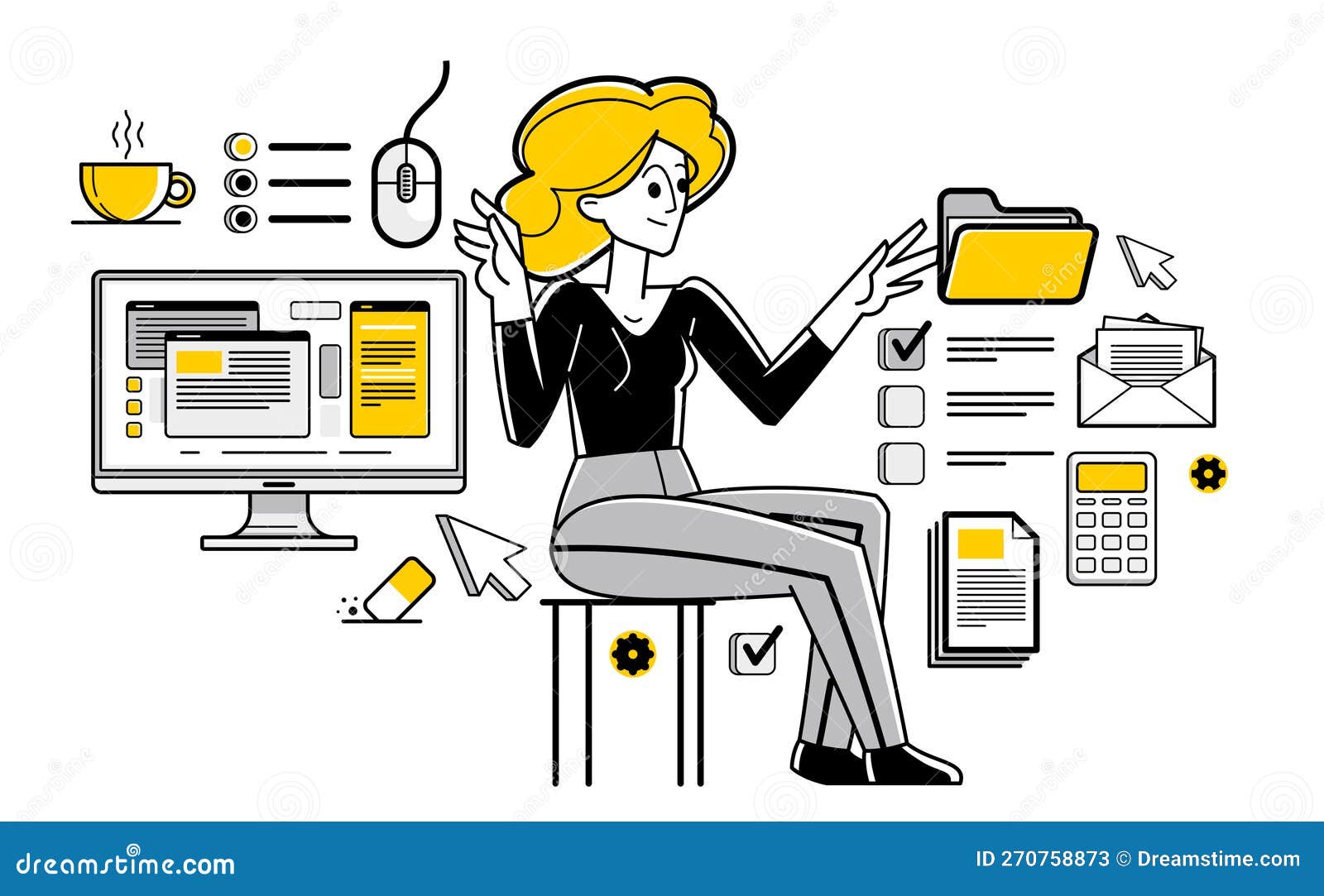 Data Systematization, Collecting And Analyzing Information, Woman ...