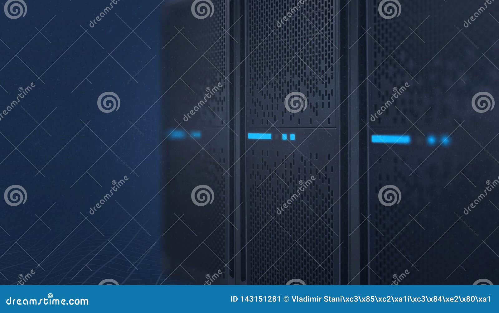 Data Systems Close-up. Web Server, Hosting, Voip Switchboard Concept ...