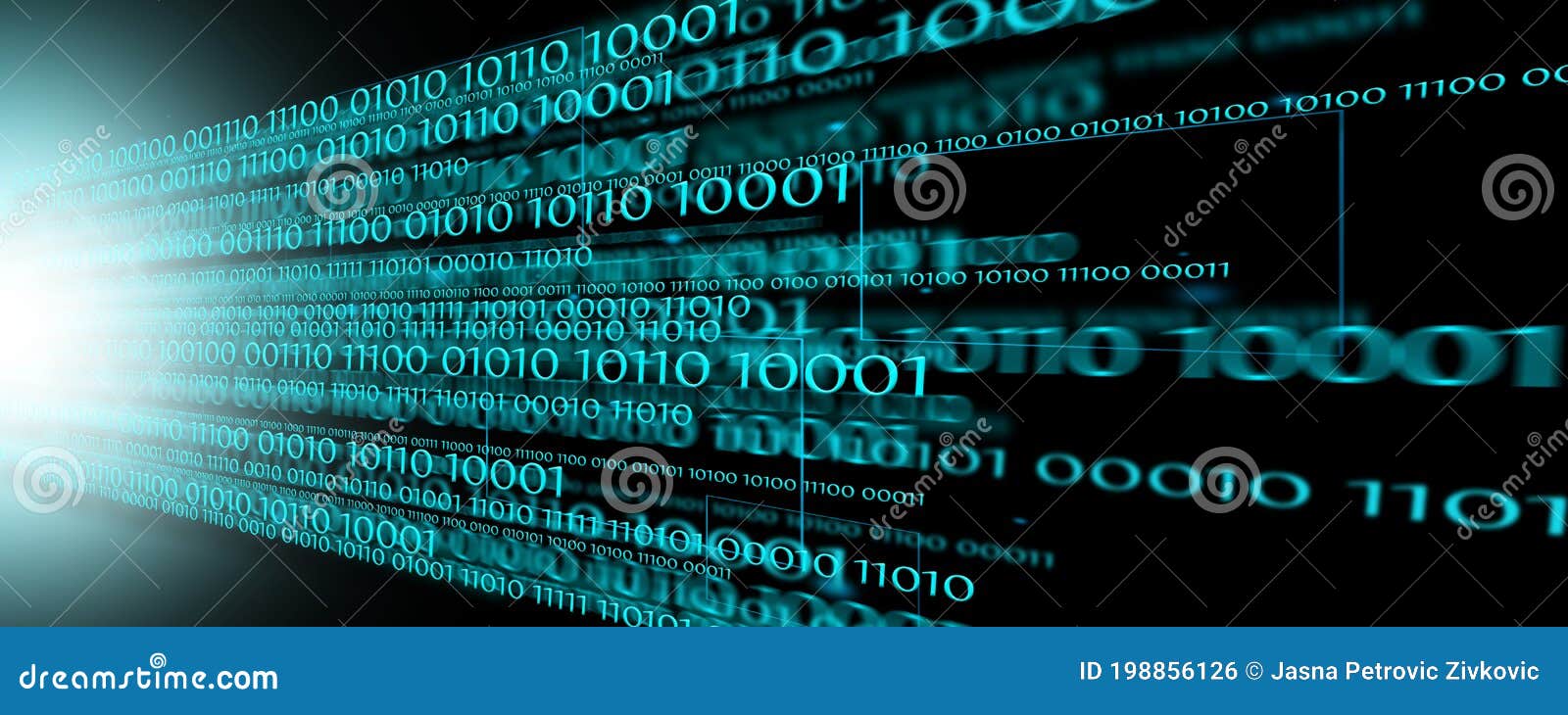 Data Technology Background. Big Data Visualization. Flow of Data. Binary Code Stock Illustration ...