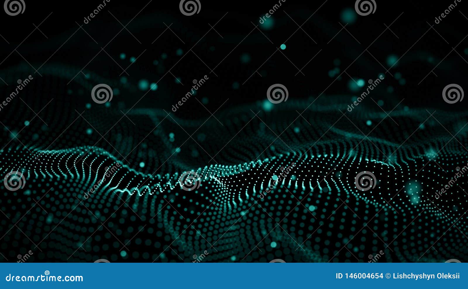 Abstract Futuristic Background. Wave with Connecting Dots and Lines on ...