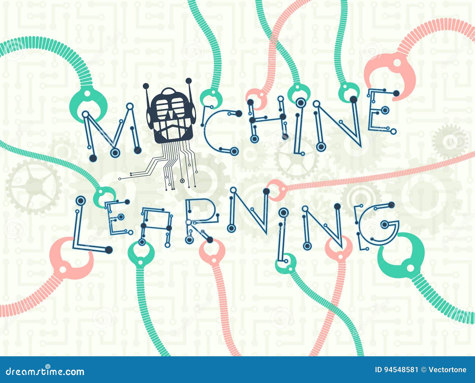 Data Technology and Machine Learning Concept. Stock Vector ...