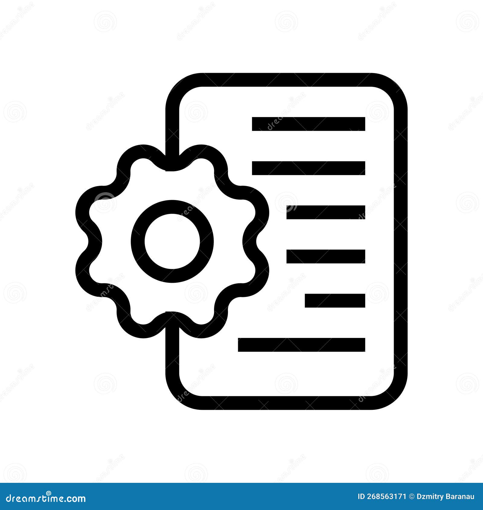 Data Text Icon Line Isolated on White Background. Black Flat Thin Icon ...