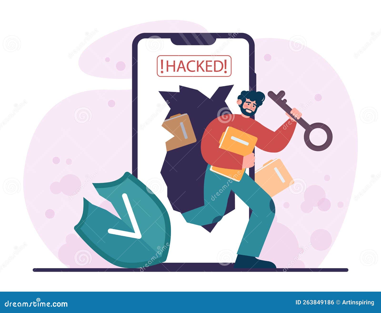 Data Theft Concept. Cyber Attack, Hacker Stealing Personal Data Stock ...