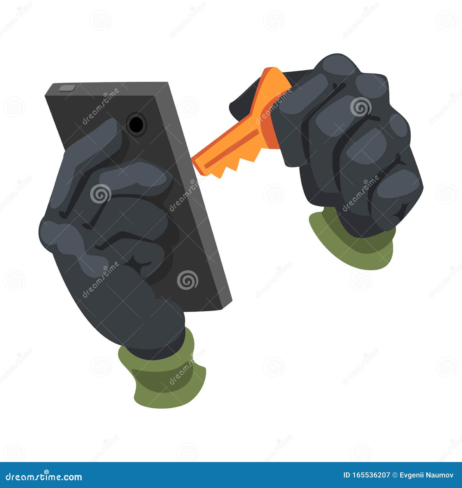 Data Theft Icons Set, Grunge Style Vector Illustration | CartoonDealer ...