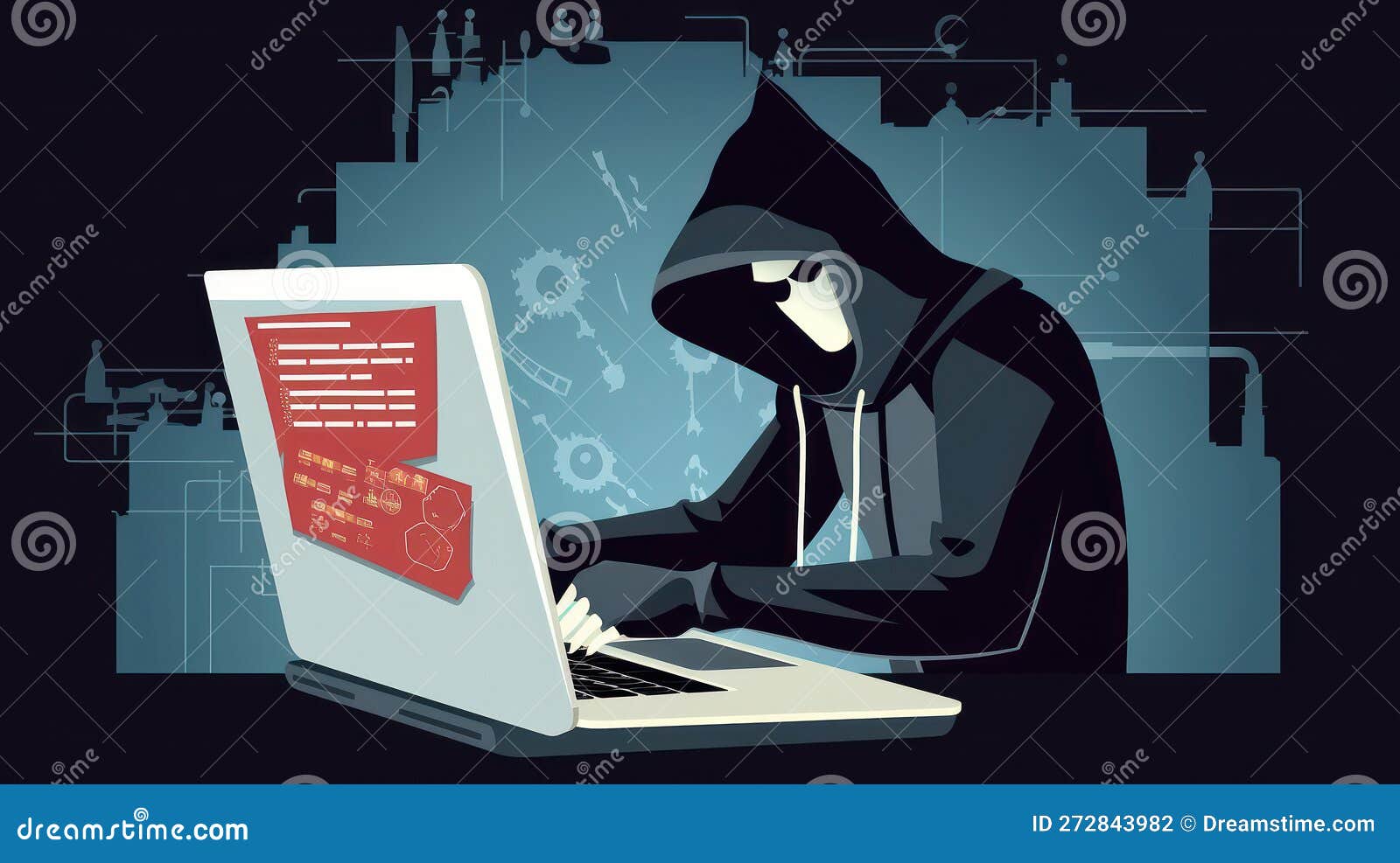 Data Theft Symbolically Represented by a Dark Figure on a Laptop ...